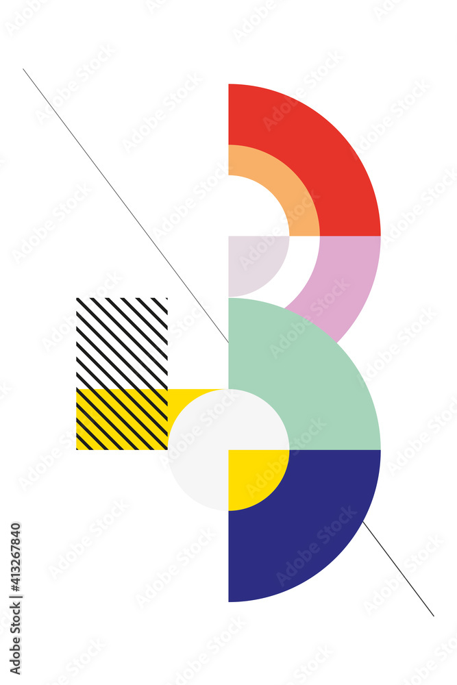 PRINT font collection - Letter B - minimal art, modern bauhaus style ...