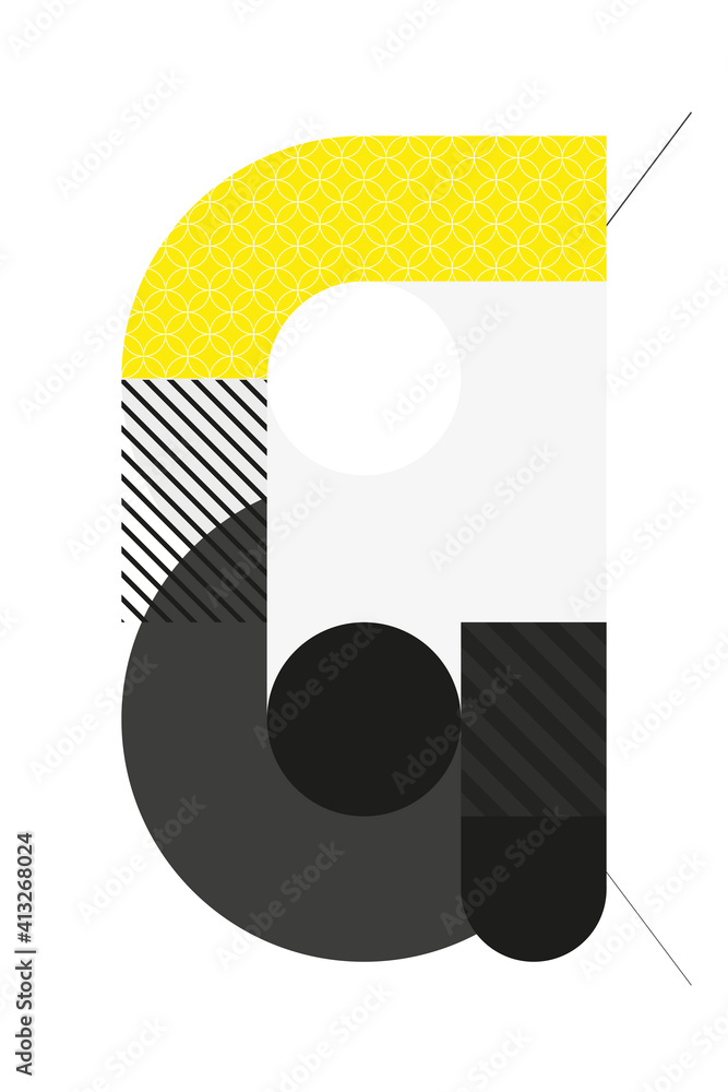 PRINT font collection - Letter G - minimal art, modern bauhaus style ...