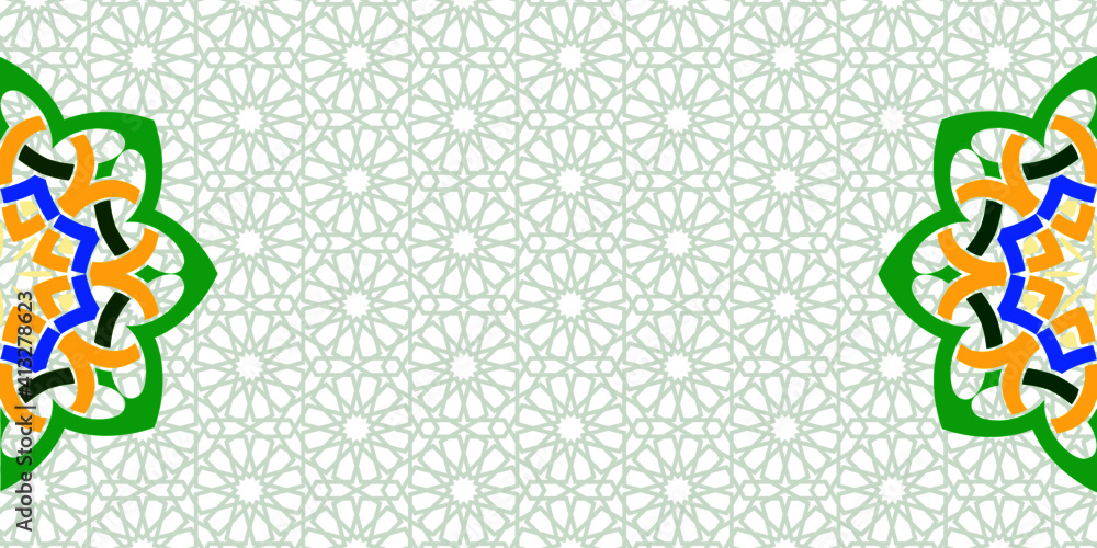 Geometric shape with Islamic banner design. Vector illustration. Stock ...