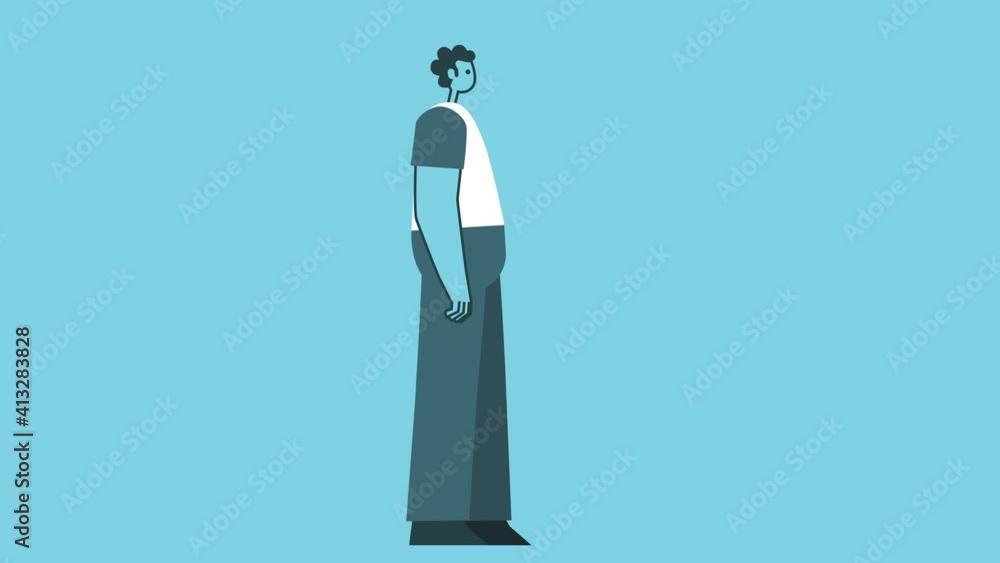 Flat Graphic Design Bold Man Cartoon Character Stop Hand Gesture ...