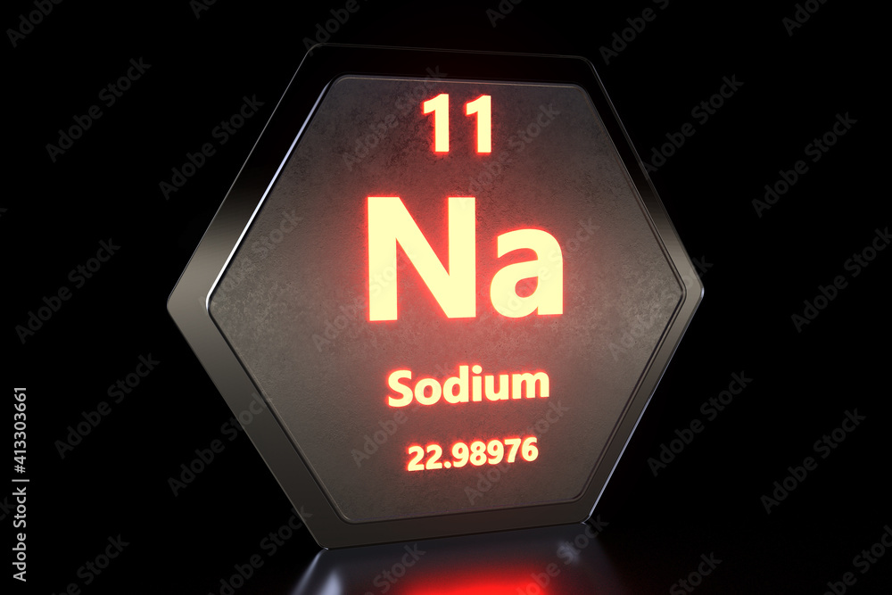 Sodium - Na - chemical element Sign with atomic number and atomic ...