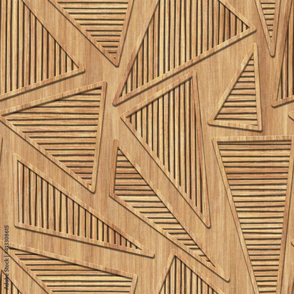 Triangle pattern on wood background seamless texture, mosaic texture ...