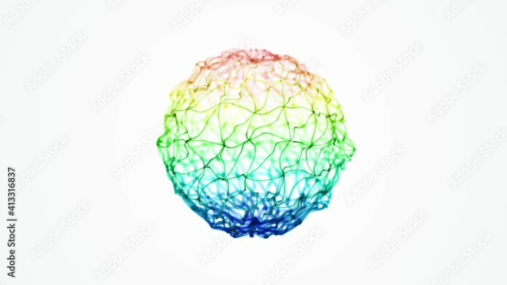 Abstract 3d Fractal Wire Sphere Background Seamless Looping/ 4k ...