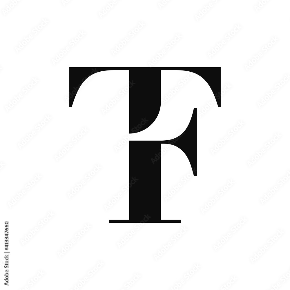 Letter TF initial logo template Stock Vector | Adobe Stock
