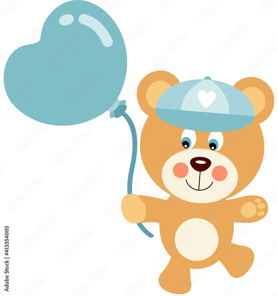 Baby Boy Teddy Bear Cartoon