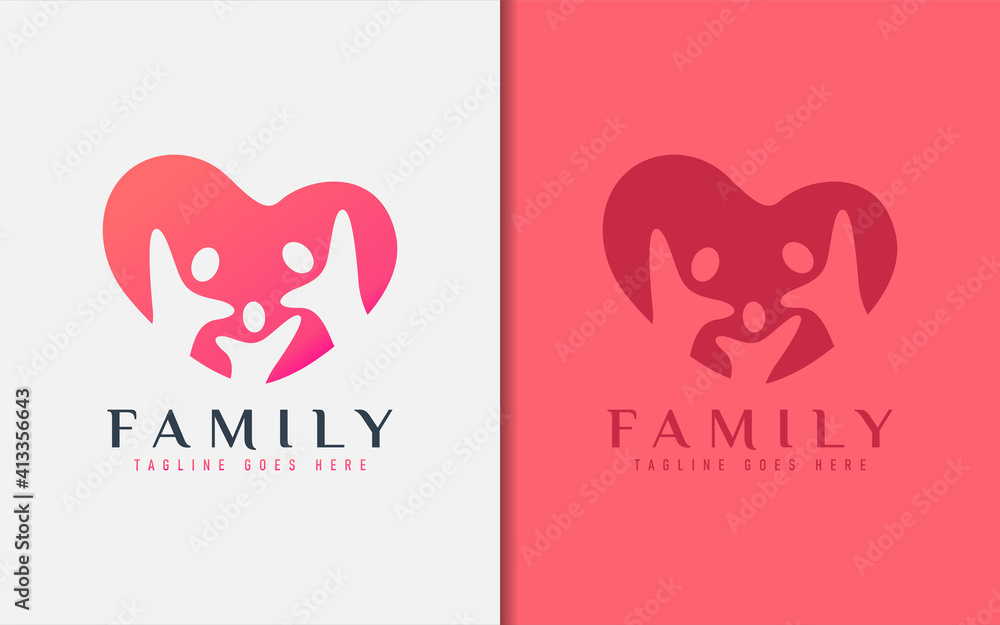 Family Logo Design. Abstract Colorful Family Group Forming a Hearth ...