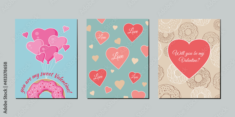 Vector set of greeting cards. Designed specifically for the day of ...