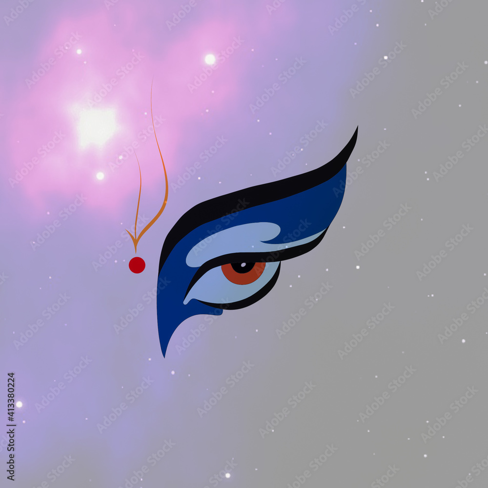 Illustration of an eye of lord shiva on purple watercolor background ...