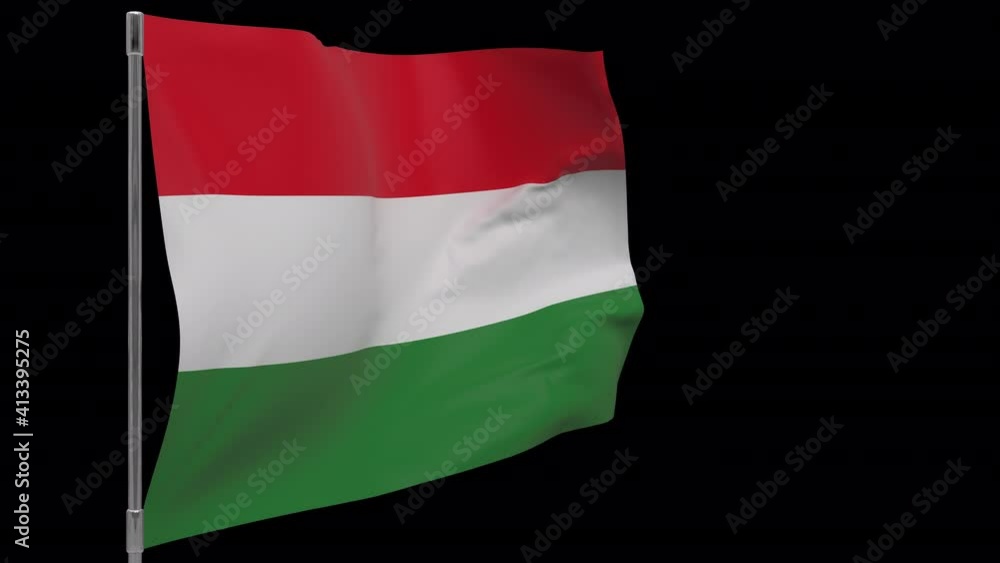 Hungary waving flag seamless loop animation. 4k Alpha Channel ...