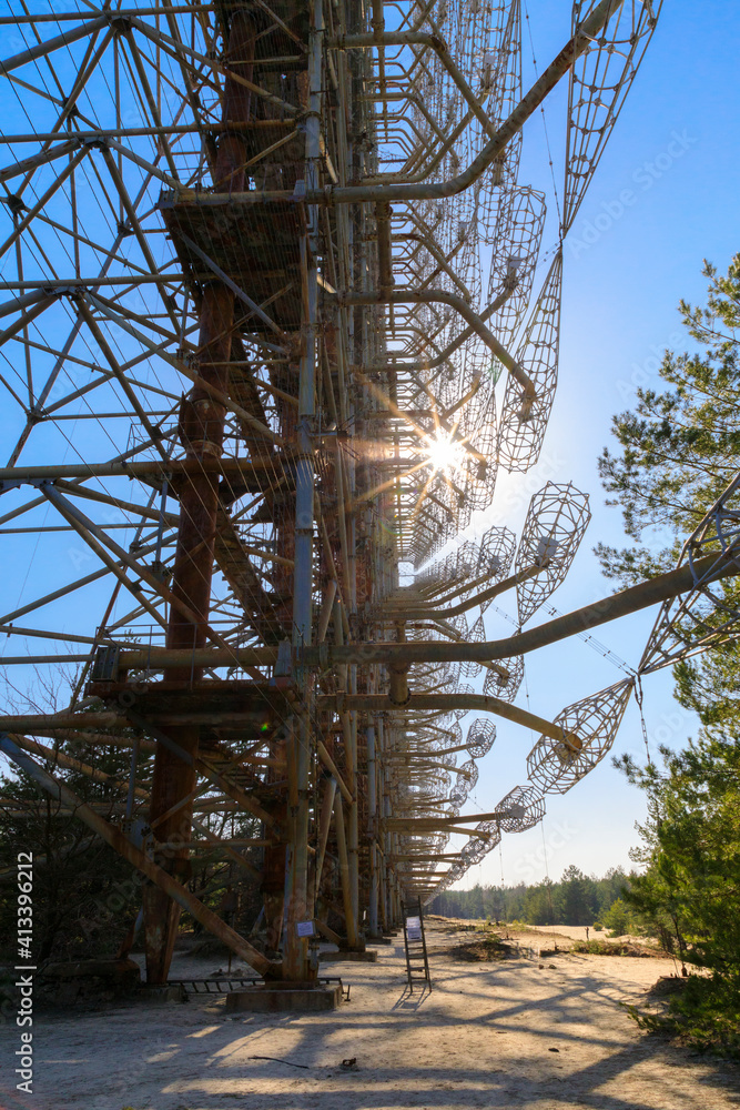 Ukraine, Pripyat, Chernobyl. Duga-1 radar array. Stock Photo | Adobe Stock
