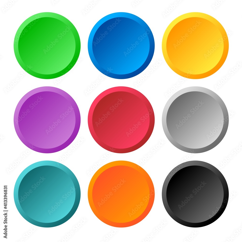 Multi color 3d circle icon background for web or print design element ...