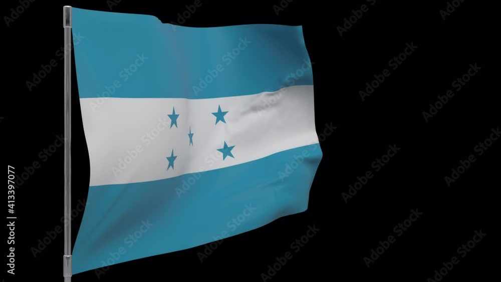 Honduras waving flag seamless loop animation. 4k Alpha Channel ...