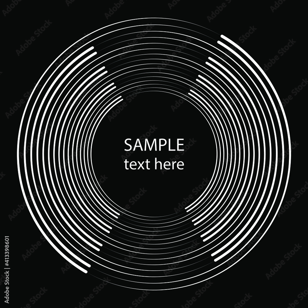 Abstract white speed lines in round form. Vector illustration. Design ...