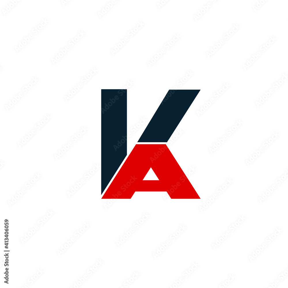Initial Letter KA typography logo design vector Stock Vector | Adobe Stock
