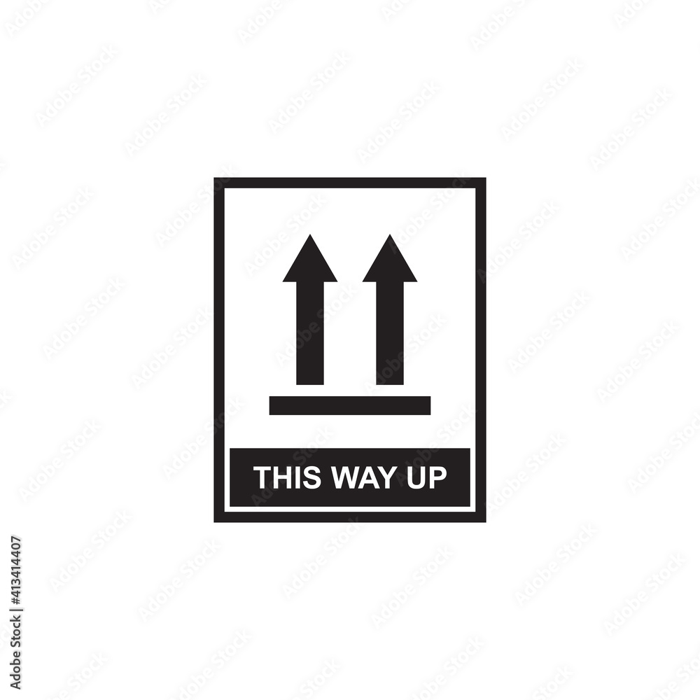 this way up packaging icon symbol sign vector Stock Vector | Adobe Stock