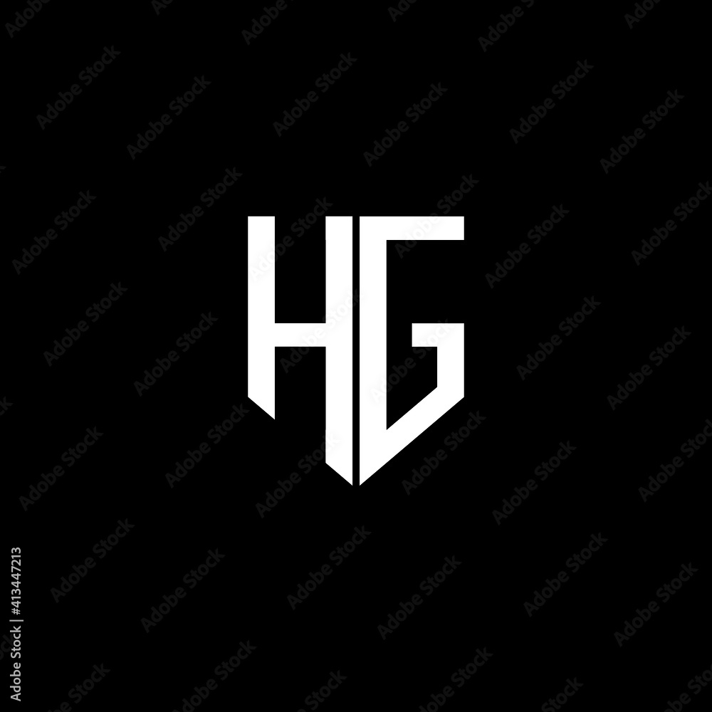 HG letter logo design with black background in illustrator, modern ...