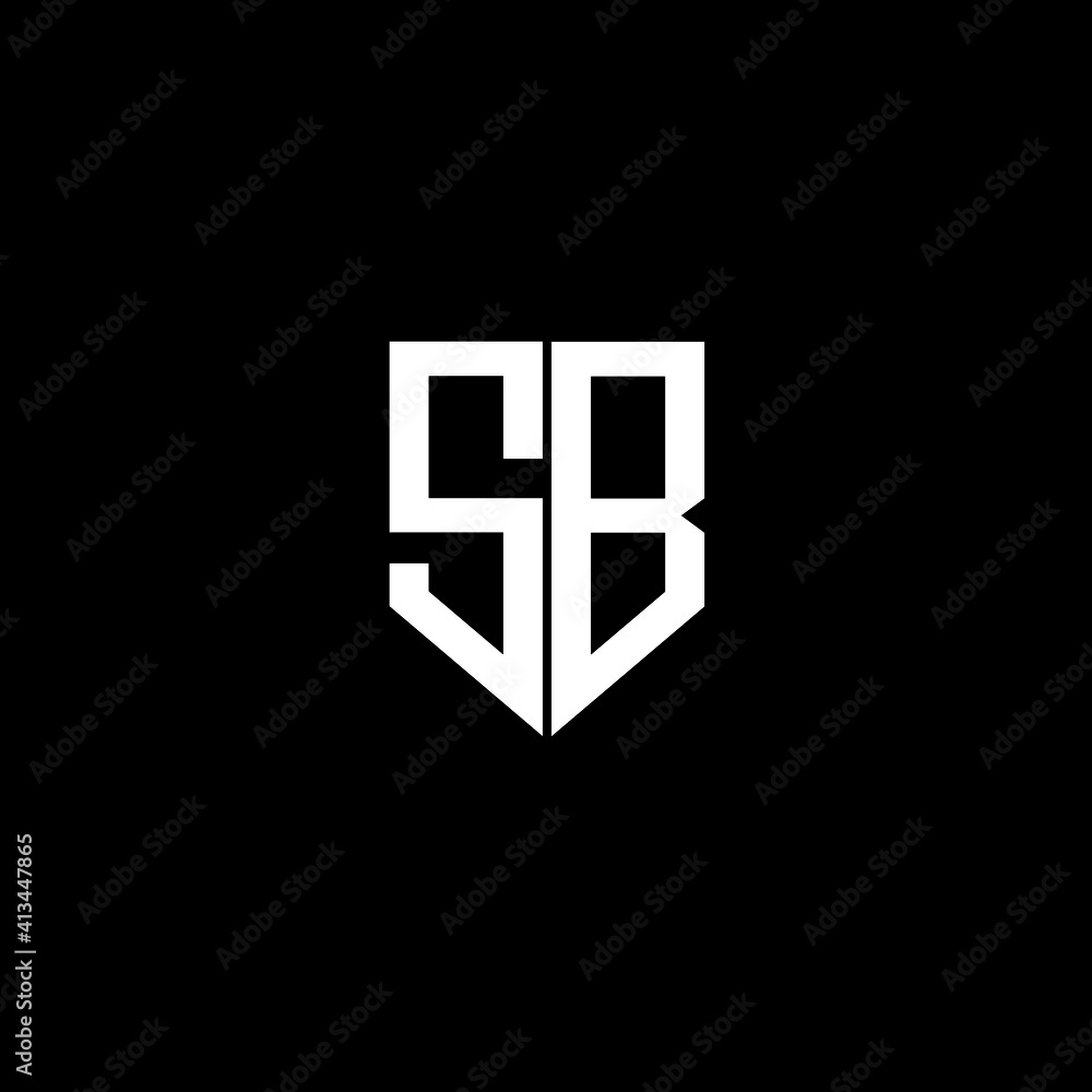 SB letter logo design with black background in illustrator, modern ...