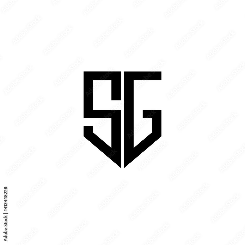 Vecteur Stock SG letter logo design with white background in ...