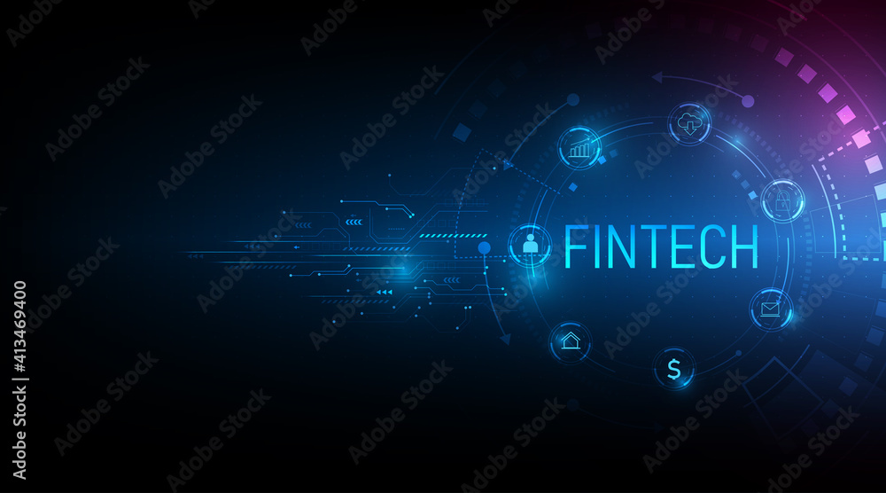Fintech -financial technology concept.Business investment banking ...