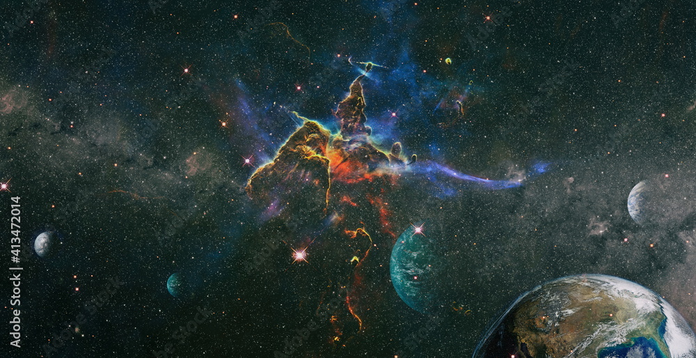 stellar explosion behind star clusters. High resolution galaxy ...