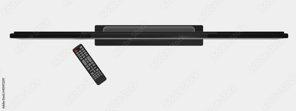 TV top view isolated on background. 3d rendering - illustration Stock ...