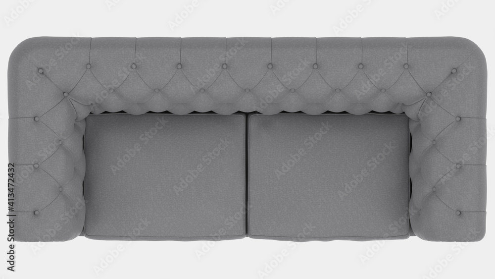 Sofa top view isolated on background. 3d rendering - illustration Stock ...