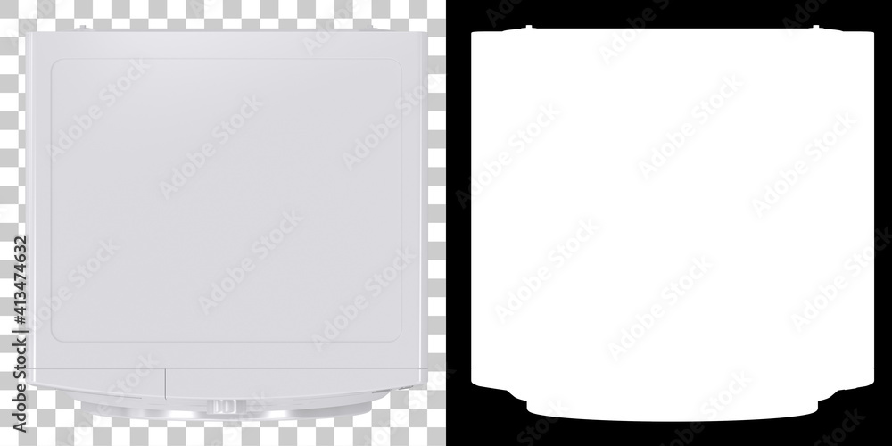 Washing machine top view isolated on background with mask. 3d rendering ...