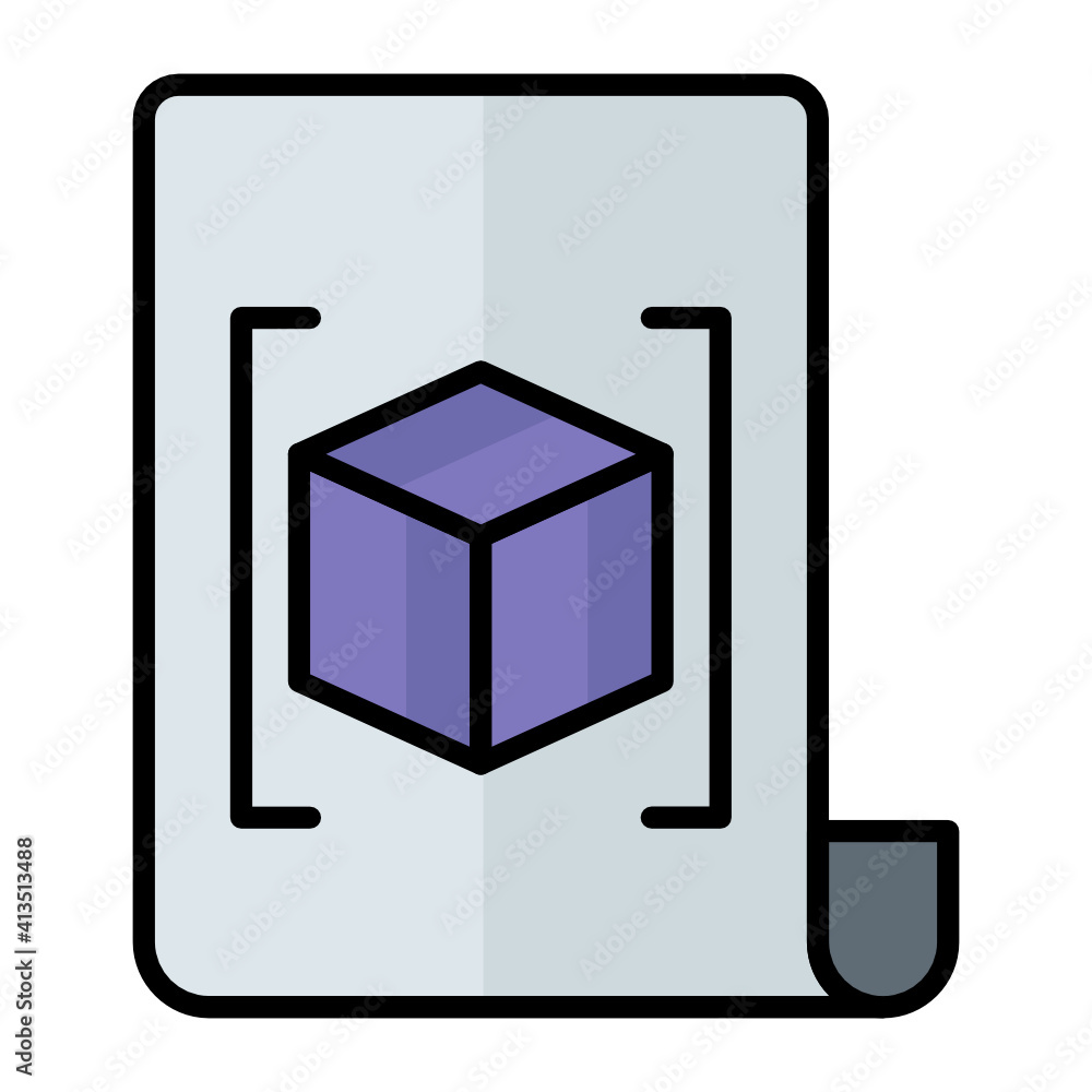 3D Scanner Concept vector color Icon design, Model Object Scanning in ...