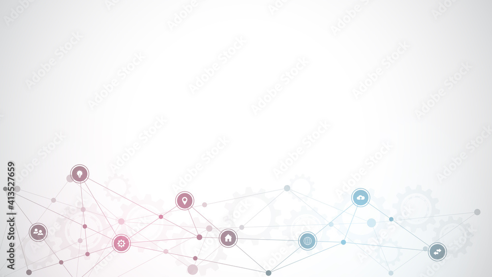 Information technology background with infographic elements and flat ...