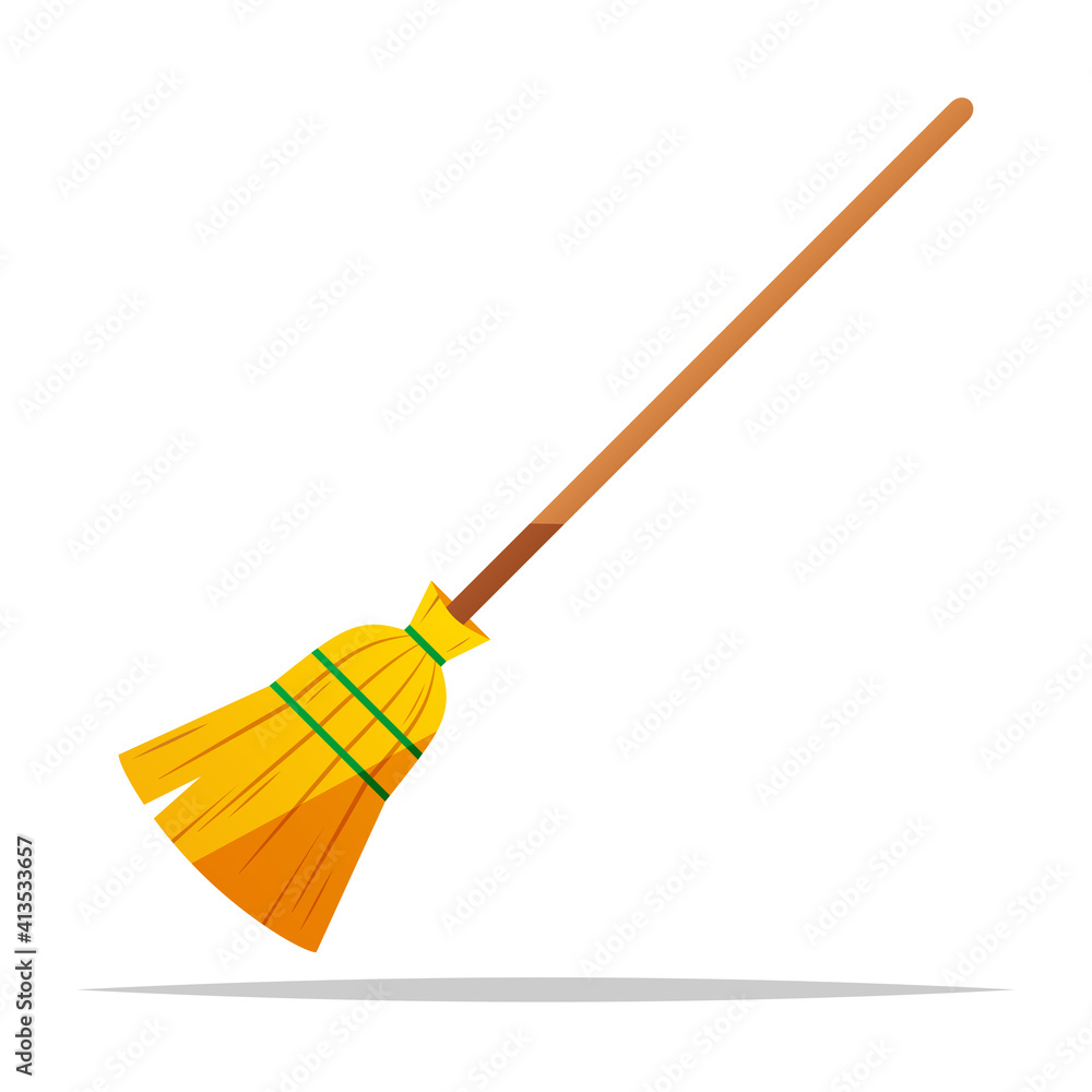 Wooden broom vector isolated illustration Stock Vector | Adobe Stock