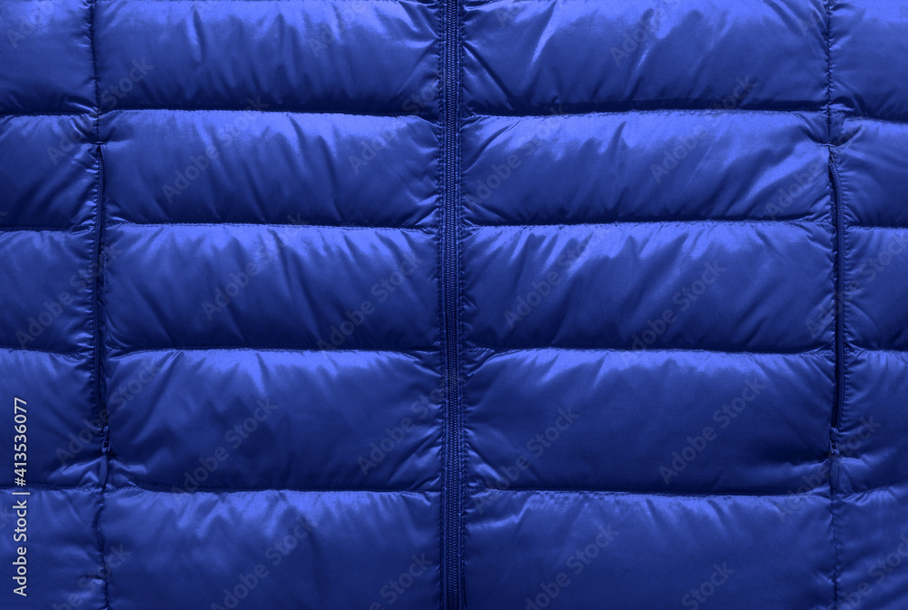 Down jacket fabric background, blue puffer jacket texture Stock Photo ...