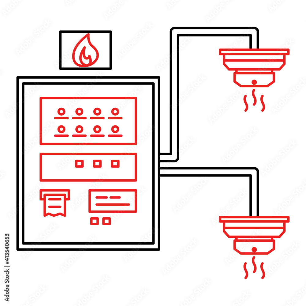 Icon of control panel fire alarm Stock Vector | Adobe Stock