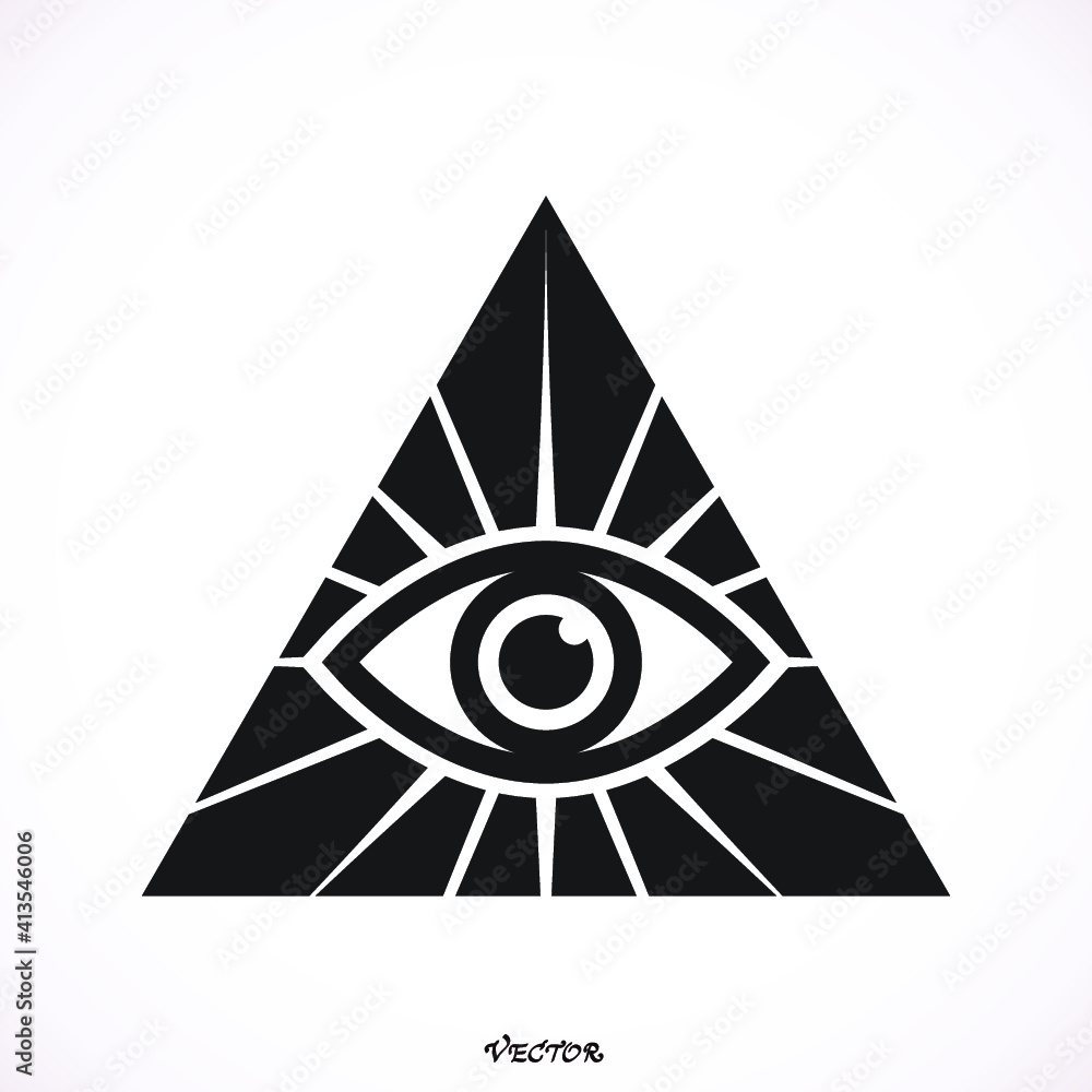 Vetor de Eye of Providence. Masonic symbol. All seeing eye inside ...