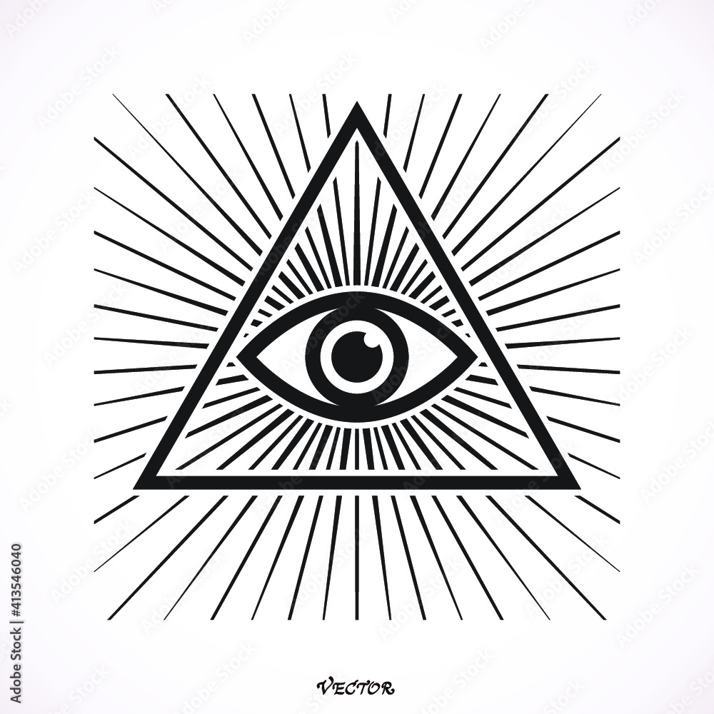 Eye of Providence. Masonic symbol. All seeing eye inside triangle ...