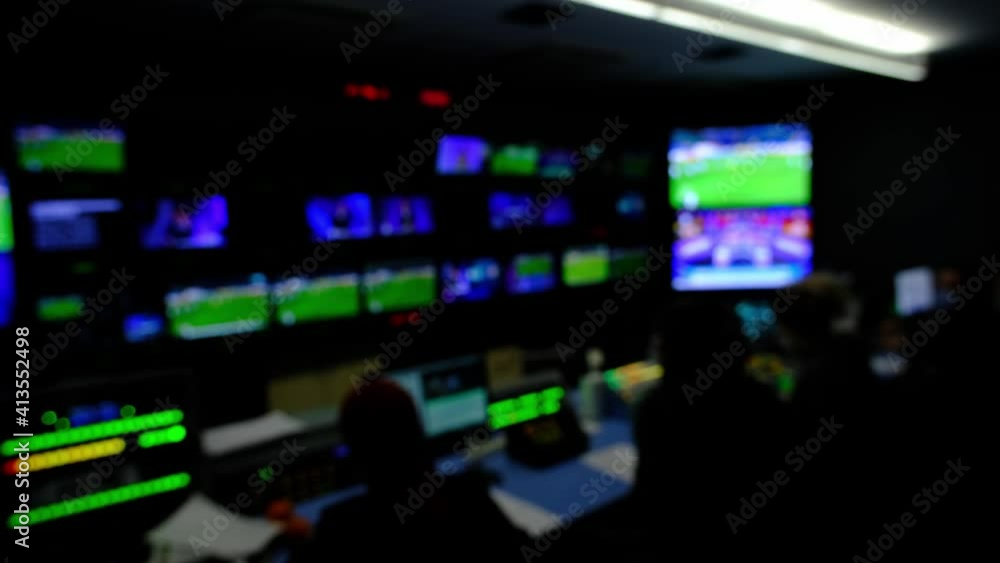 Newsroom Background for News Broadcasts. Professional sound engineer's ...