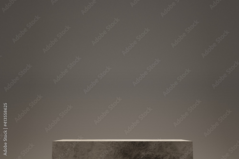 Empty cube or square box podium with studio background. Concept scene ...
