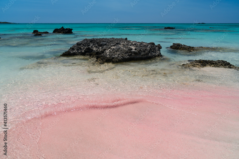Elafonisi island - paradise with wonderful beach with pink coral sand ...