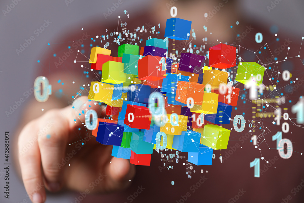 Cloud computing concept.Abstract cloud connection technology background ...