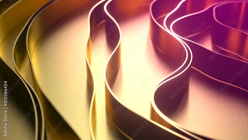 Gold wave background. Gold stripes on a gold surface. Organic gold ...