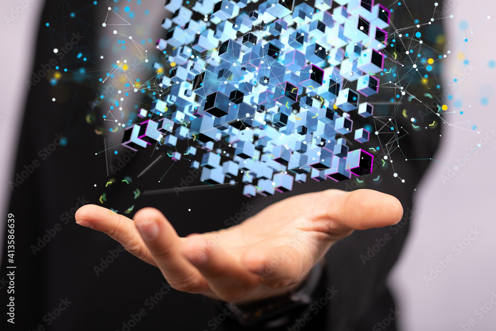 data Internet infrastructure concept. Abstract technology background ...