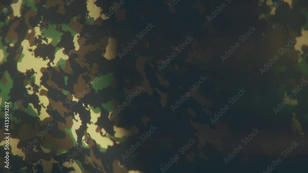 Animation on military camouflage fabric. Military background. Elegant ...