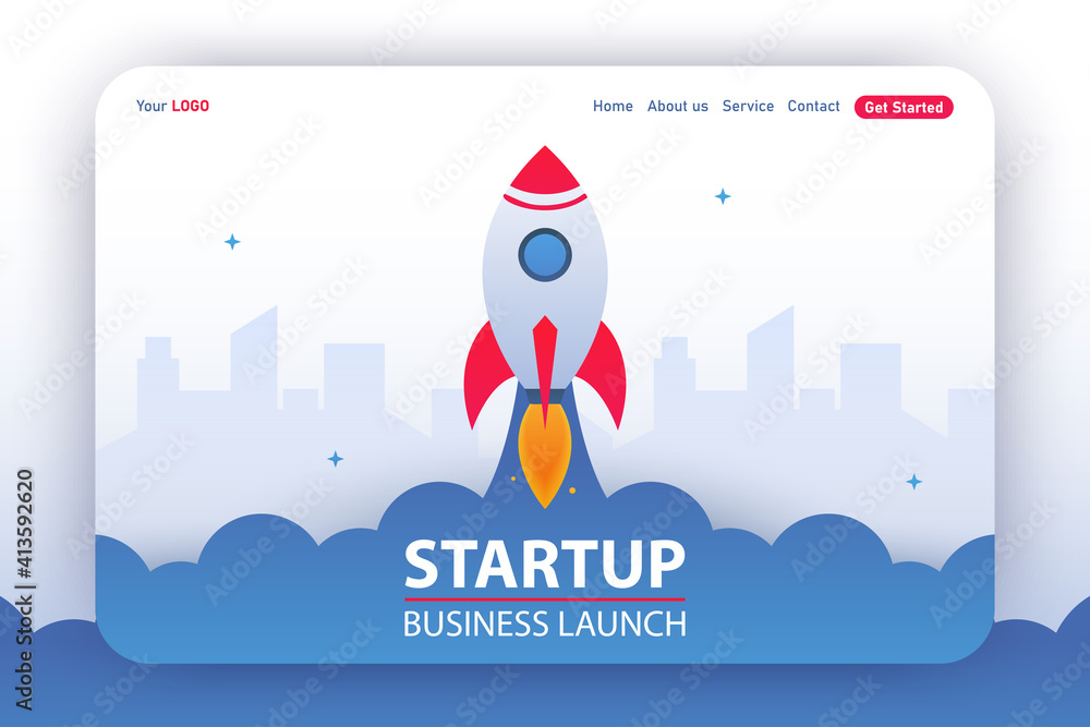 Landing page template. Vector concept of start-up, investment ...