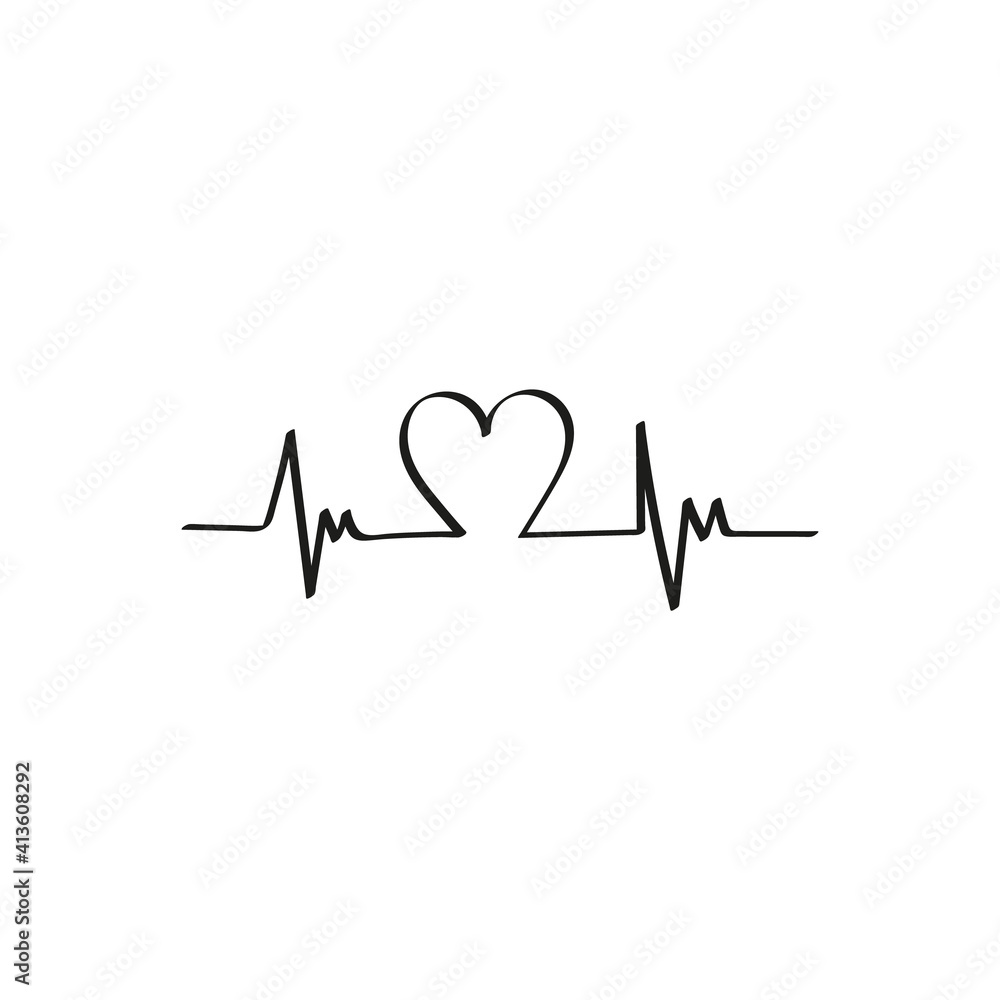heart rhythm drawing. Vector illustration Stock Vector | Adobe Stock
