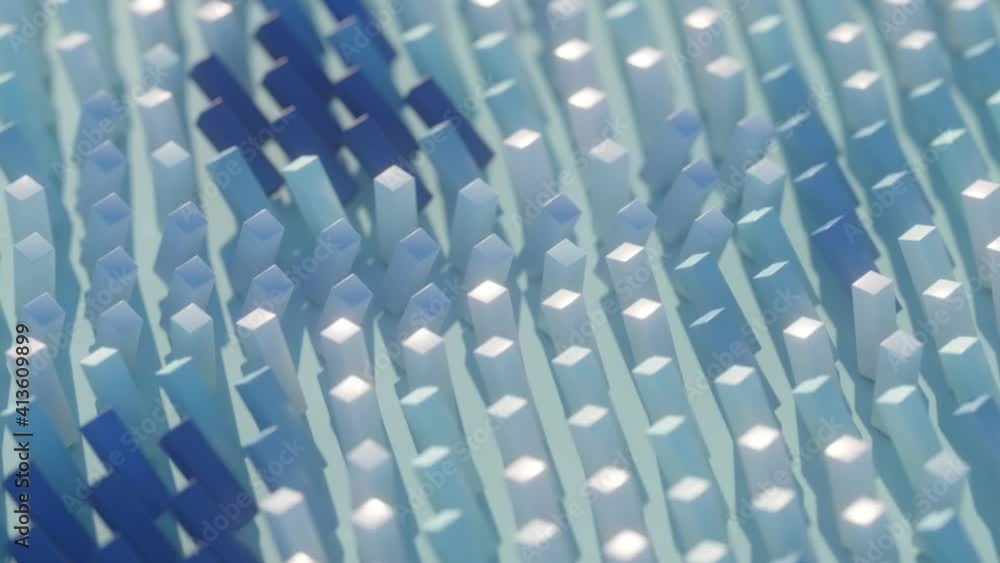 Abstract background of colorful rotating rectangles. The color changes ...