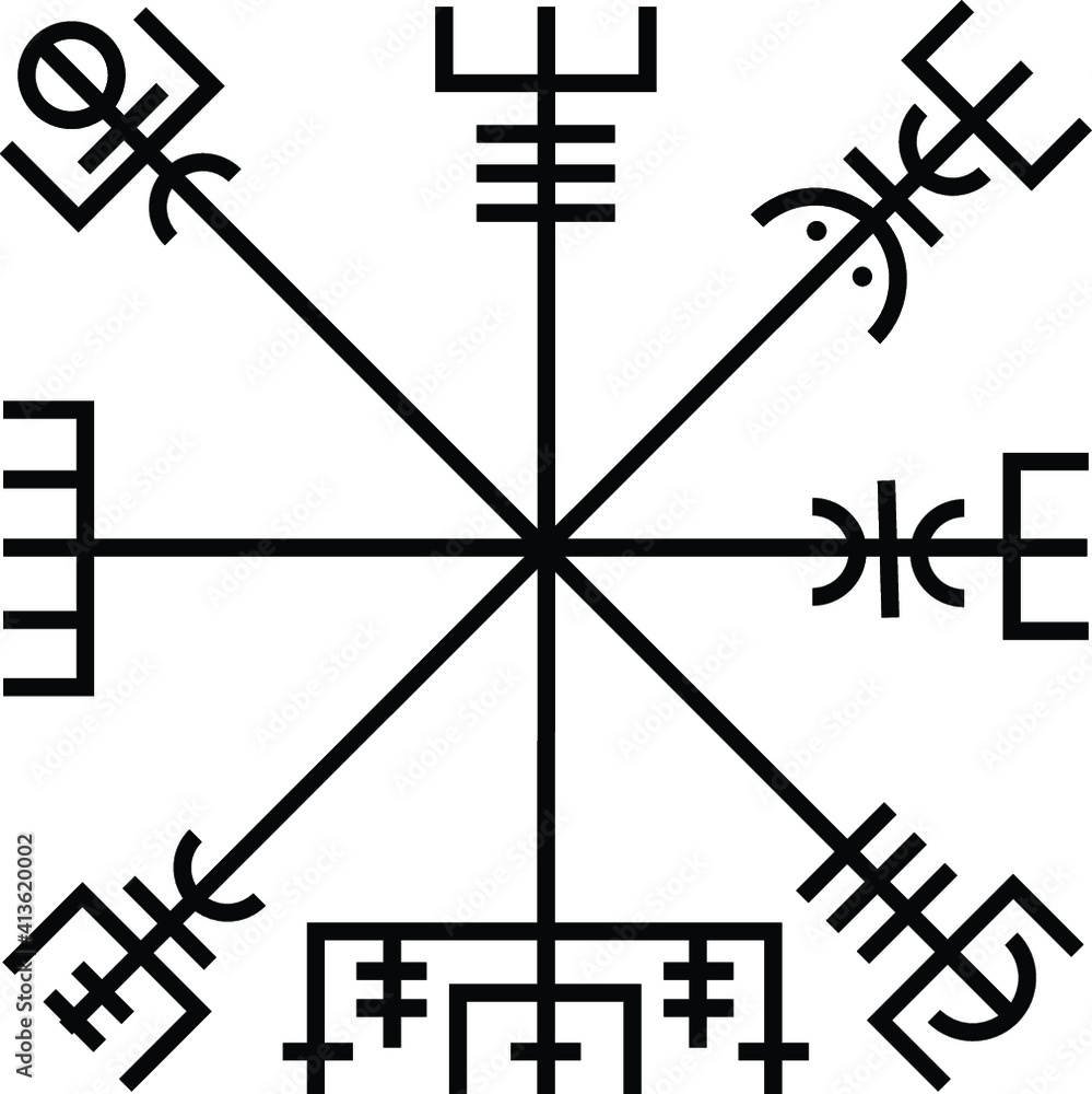 Vegvisir rune magical navigation compass ancient vector image Stock ...