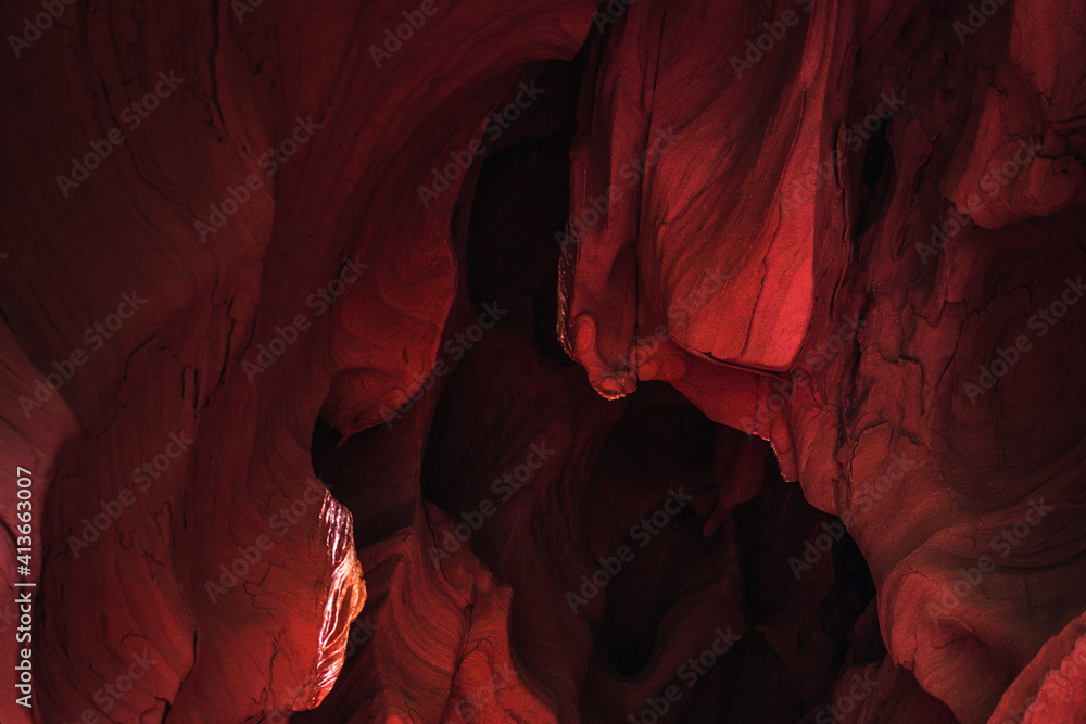 Amazing sandstone formations inside a caves in famous Grand Canyon and ...