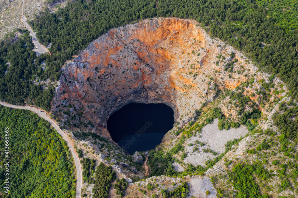 Red Lake Croatian: Crveno jezero is a collapse doline collapse sinkhole ...