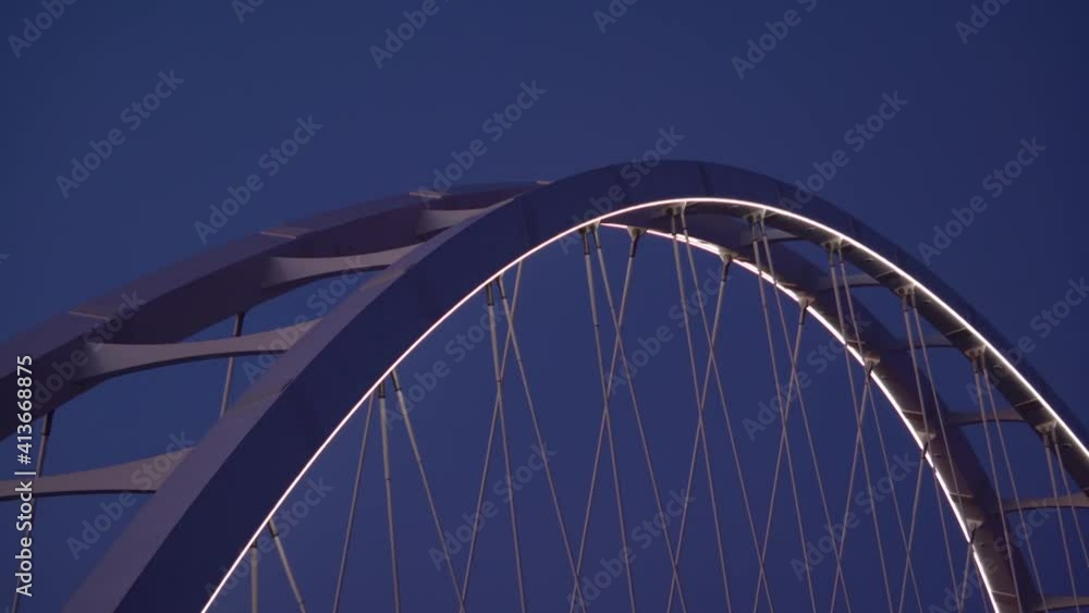 two axial tied-arches are placed in parallel alongside the deck closeup ...