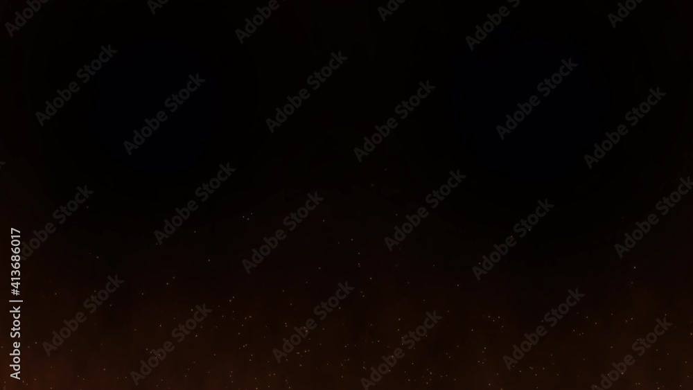 Burning hot bonfire fire sparks on a dark background. Cartoon fire ...