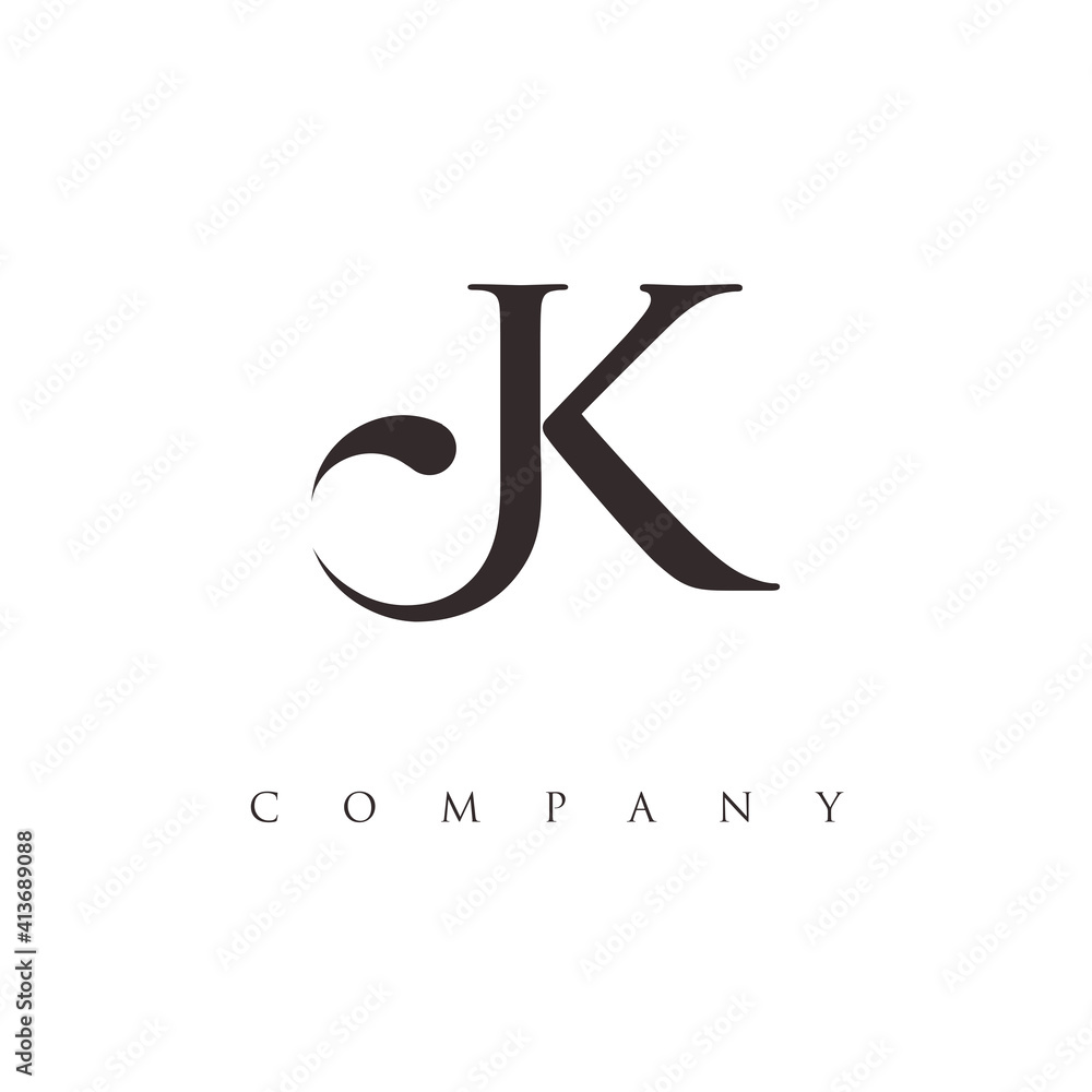 monogram JK logo design vector Stock Vector | Adobe Stock